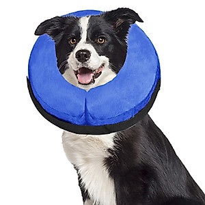 Dog Cone Inflatable Collar Comfort Adjustable, Dog Cone Collar for Small Medium Large Dogs for After Surgery, Soft Protective Cone for Pet Dogs, Dog Neck Donut Collar Inflatable Dog Recovery Collar