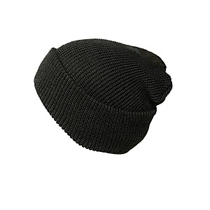 Warm Winter Watch Cap 100% Wool Beanie Made in USA to Military Specifications (1 Pack, Black)