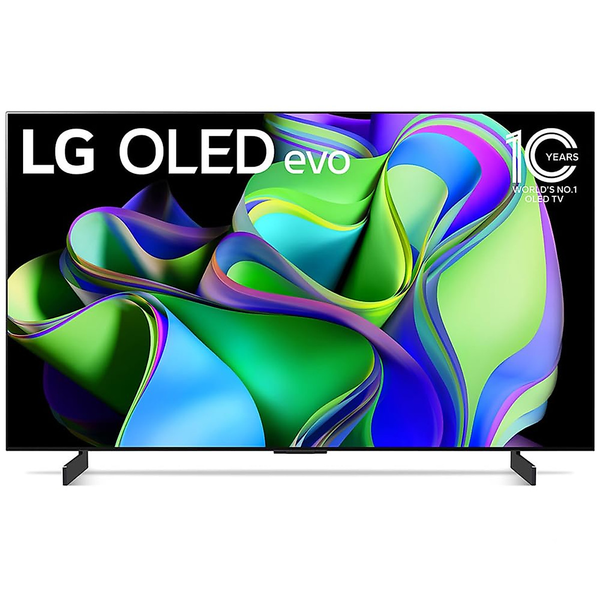 LG OLED55C3PUA OLED evo C3 55 Inch HDR 4K Smart OLED TV 2023 (Renewed) Bundle with Monster TV Full Motion Wall Mount for 32-70 inch with 6 Piece Sound Reactive Lighting Kit