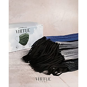 VIRTUE CODE Seamless Essentials Face Masks - Soft 3 Ply Comfort Face Masks, Colorful Disposable Face Mask 50 Pack. Twilight Colored Masks. Adults Mens and Womens Disposable Face Masks