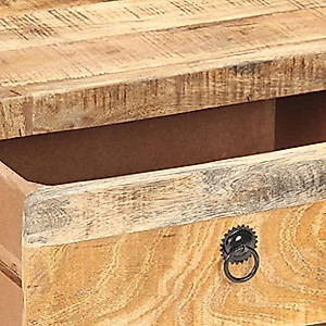 QJBSAVVA Coffee Table 35.4"x23.6"x11.4" Rough Mango Wood,Bedside Tables Side Tables End Tables Entrance Tables Suitable for Meeting Rooms, Reception Rooms, Offices