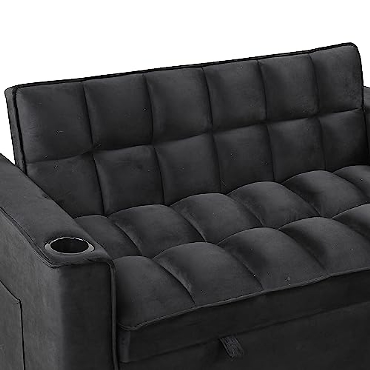 4 in 1 Convertible Pull Out Sleeper Sofa Bed,Adjustable Loveseat Armchair Single Couch Chair with Cup Holder,USB Port,Side Pocket&Pillows for Living Room Apartment Small Space Furniture Set