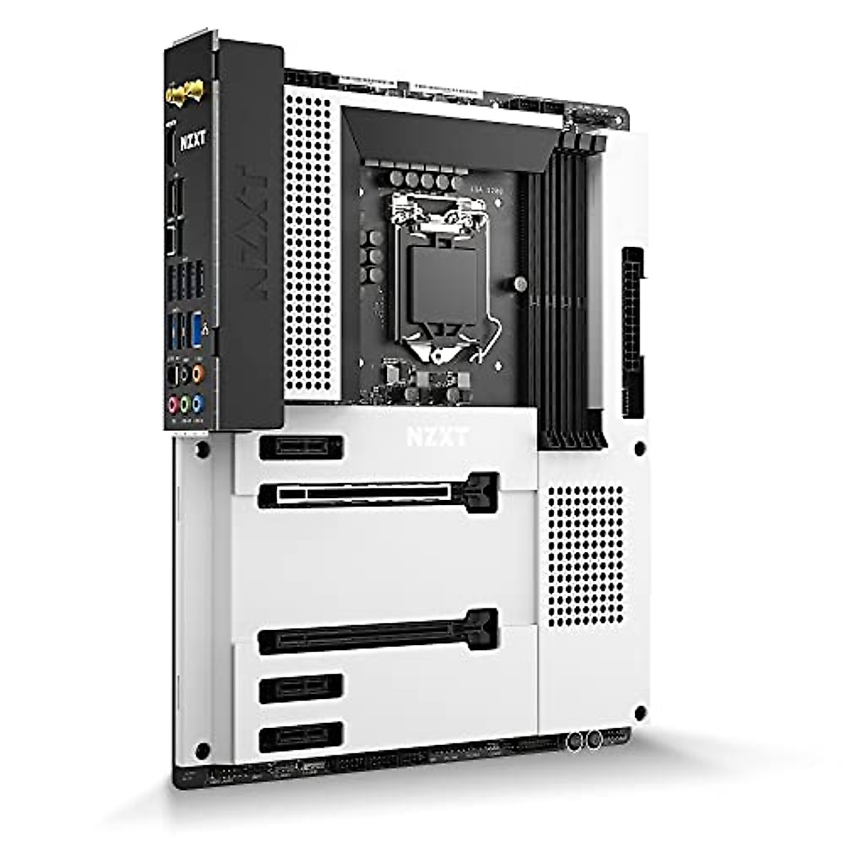 NZXT N7 Z590 - N7-Z59XT-W1 - Intel Z590 chipset (Supports 11th Gen CPUs) - ATX Gaming Motherboard - Integrated I/O Shield - WiFi 6E connectivity - Bluetooth V5.2 - White