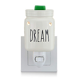 STAR MOON Mason Jar Candle Warmer for Rae Dunn Inspired Decor Wax Warmer for Scented Wax Plug in Wax Warmer with One More Bulb Home Decor Wall Decor White (Dream)