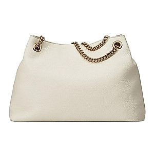 Gucci Womens Soho Leather Chain Straps Shoulder Handbag White Large