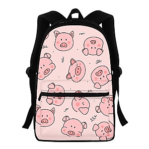 BIGCARJOB Children Backpacks Lovely Pig Print Casual Travel Waterproof School Book Bags Pink for Kids Girls