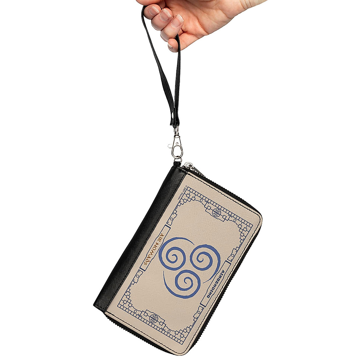 Buckle-Down Nickelodeon Wallet, Zip Around, Avatar the Last Airbender Airbending Air Nomads Icon Cream, Vegan Leather