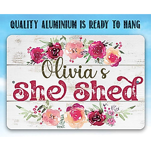 She Shed Sign - Personalized She Shed - Metal Sign - Indoor/Outdoor Shed Art - She Shed Decor Gift, Funny Birthday Gifts for Women, Metal Shed Signs, She Shed Decorations, Christmas Presents for Women