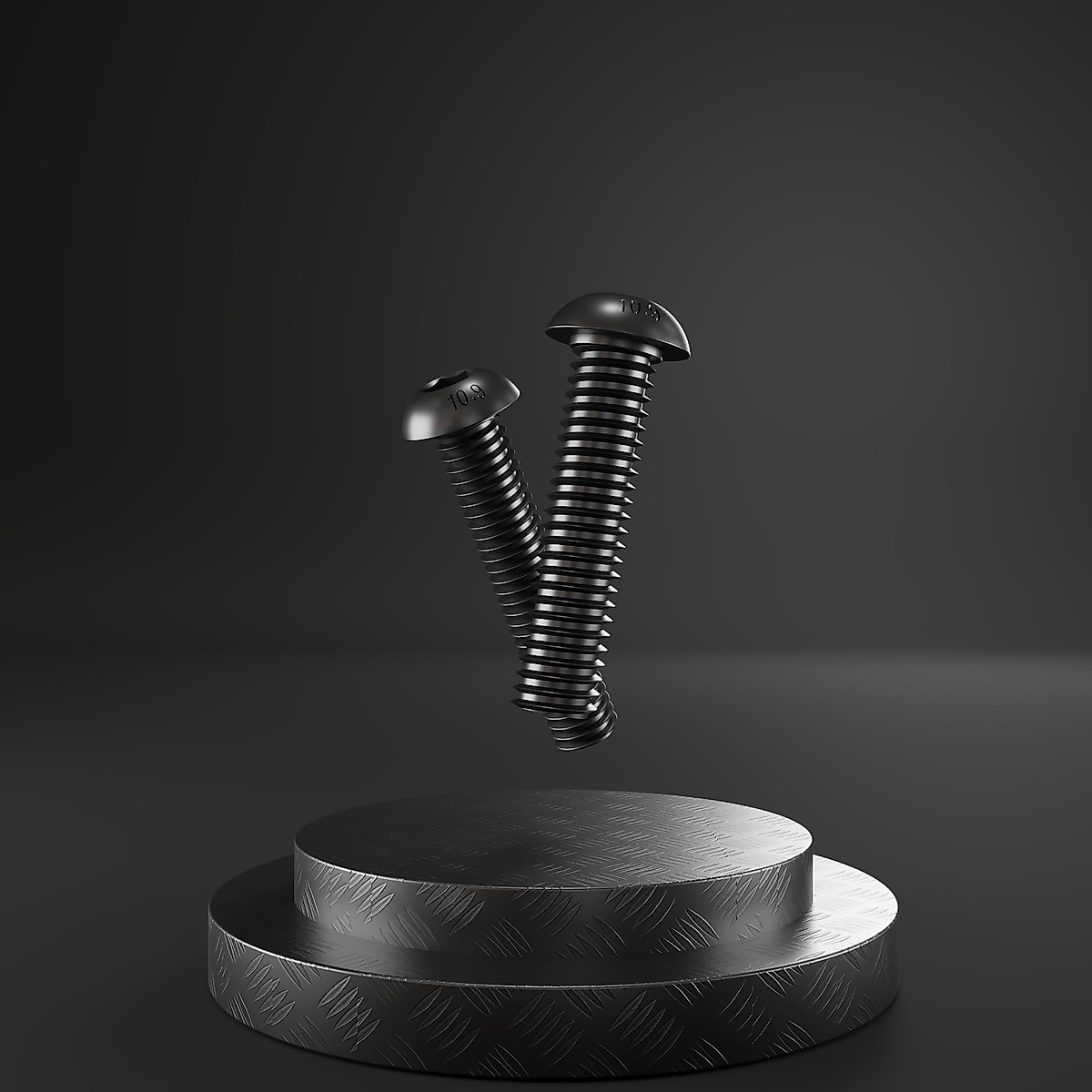 Cicidorai M6-1.0 x 25mm Button Head Socket Cap Bolts Screws, 10.9 Grade Alloy Steel, Black Oxide Finish, Machine Thread, Allen Socket Drive, Quantity 25