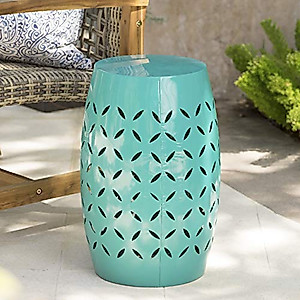 Christopher Knight Home Lilac Outdoor 12" Iron Side Table, Teal