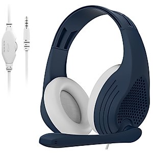 Anivia A9S Over-Ear Headphones Wired Stereo Gaming Headset with Mic Compatible with PC Computers PS4 Xbox One Laptop PSP Smartphones Tablets Mac iOS - Pacific Blue