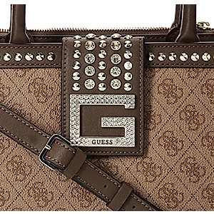 GUESS Logo Bling Society Satchel, Latte