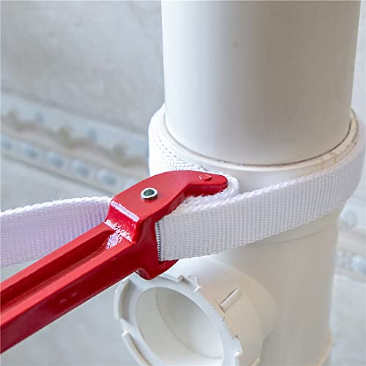 HOMEGOAL 12 Inch Multi-Purpose Strap Wrench Adjustable Pipe Wrench Anti-sliding Wrench, Double Layered Thickened Nylon Strap