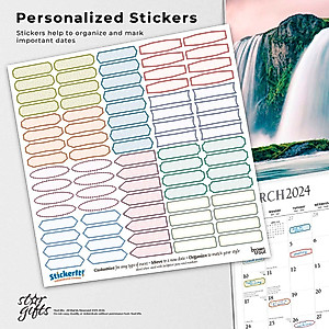 The Beauty of Waterfalls | 2024 12 x 24 Inch Monthly Square Wall Calendar | Sticker Sheet | StarGifts | Nature River Lake