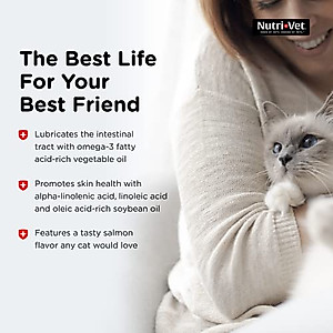 Nutri-Vet Hairball Paw Gel for Cats | Salmon Flavored Gel to Help Reduce and Eliminate Hairballs | 3 Ounces