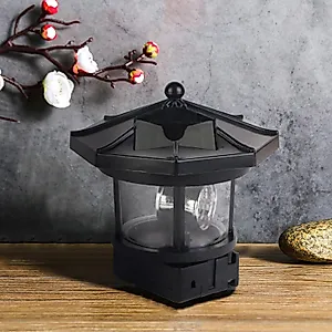 Rotatable Outdoor Solar Powered Light, YeLukk 360 Degree Rotating Miniature Garden Led Light Towers,Waterproof Lighthouse Yard Decor,Metal Lamp for Home/Courtyards/Lawns/Balconies Porch Decor