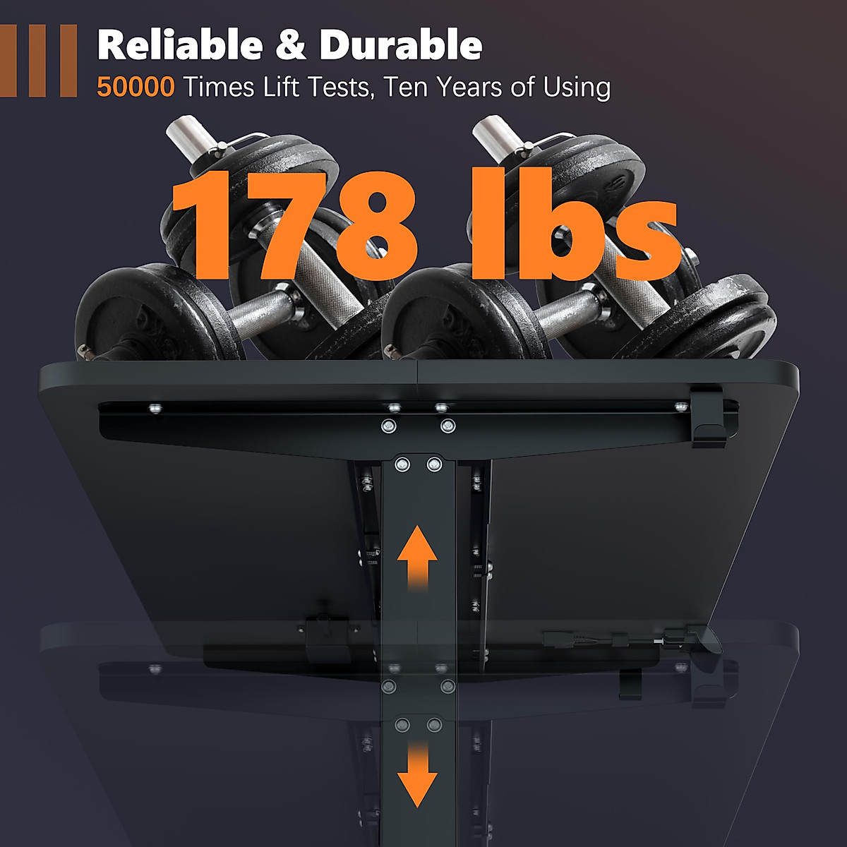 Monomi Electric Height Adjustable Standing Desk, 48x24 Inches, Ergonomic Home Office Sit/Stand Up Desk (Black Steel Frame/Black Top)