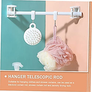 Zerodeko 4 Sets Telescopic Clothes Rail Drapery Hooks Clothes Hanger Hooks Telescoping Curtain Rod Brackets for Shelves Shower Curtain Rod Telescoping Pole Small Tension Rod Extending Pole