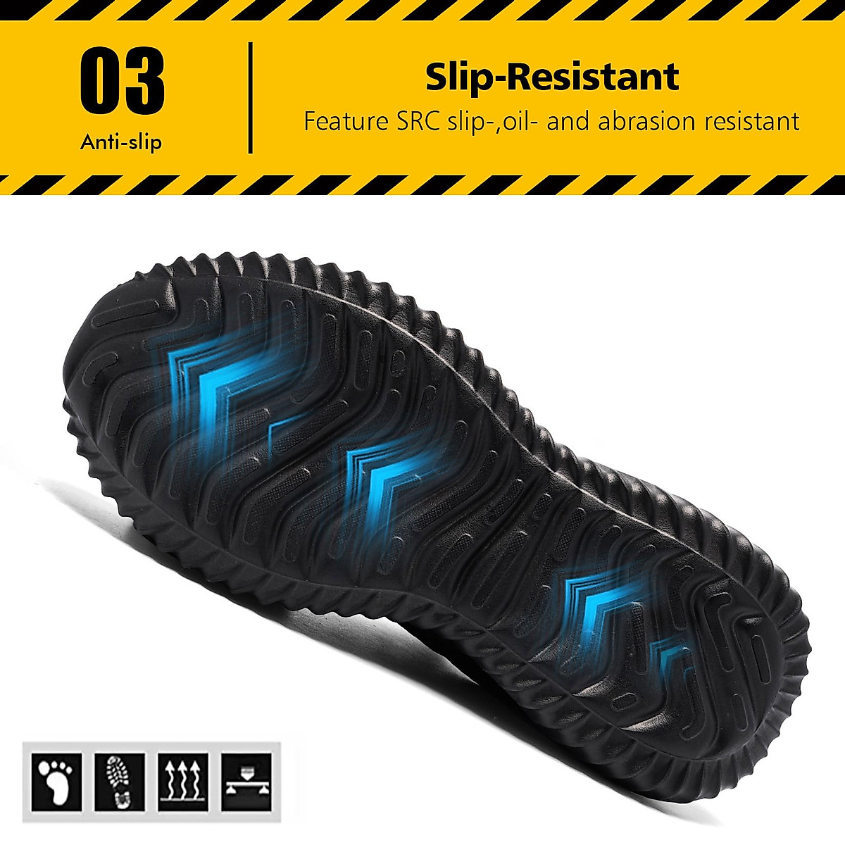 Tinefiy Steel Toe Shoes for Women Lightweight Comfortable Slip Resistant Safety Work Sneakers Cushion Puncture Proof Shoes Indestructible Shoe Size 5