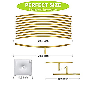 Kapaga Round Balloon Arch Kit, 7.2ft(2.2m) Golden Circle Balloon Garland Backdrop Frame Stand for Birthday,Party, Wedding, Graduation,Baby Shower Photo Background Decorations (2.2M)