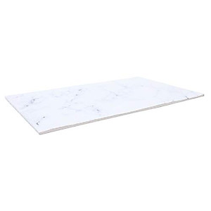 Rectangular Display Tray, Melamine, White Marble, 12.75 x 6.875"