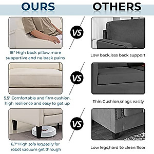 VINGLI 53" Loveseat,Mid-Century Modern Love Seat,Small Sofa Couch for Small Space for Living Room,Bedroom,Apartment,Studio,Beige