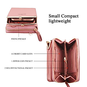 Small Crossbody Bags for Women Shoulder Handbags Clutch Mini Phone Purse Wallet with Adjustable Strap RFID Card Slots(Black)