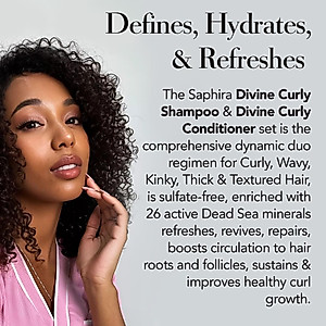 Saphira Divine Curls Shampoo and Conditioner for Curly, Wavy and Multi-Textured Hair, Sulfate-Free, Paraben-Free, Deeply Cleanses, Restores and Hydrates Curls, 3 Ounce (Pack of 2)
