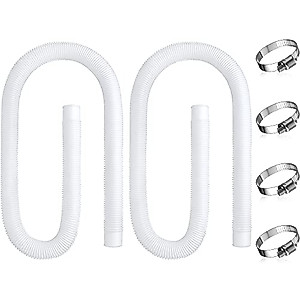 1.5 Inch Pool Hose for Above Ground Pools Diameter Pool Pump Replacement Hose 59 Inch Length Swimming Pool Hose with Hose Clamps (16 Pcs)