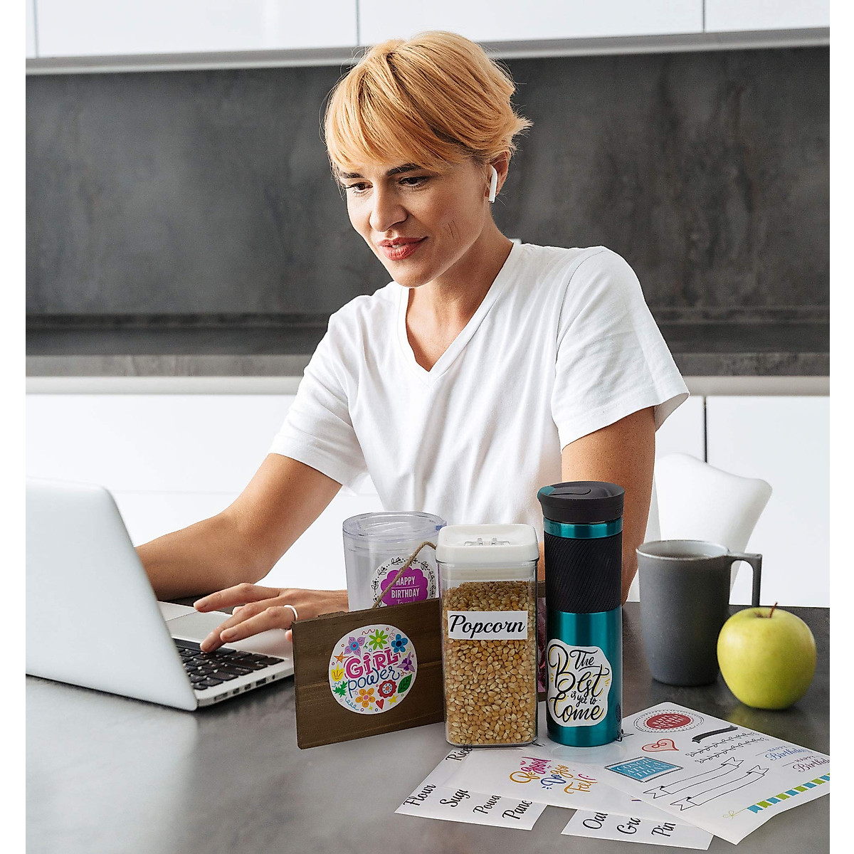 Premium Printable Vinyl Sticker Paper for Your Inkjet Or Laser Printer - 15 Glossy White Waterproof Decal Paper Sheets - Dries Quickly and Holds Ink Beautifully