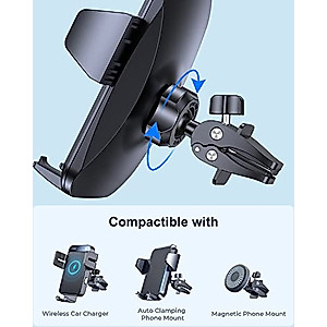 JOYROOM Universal Car Vent Clip for Car Phone Mount, Wireless Car Charger, Magnetic Phone Holder, Anti-Shaking Vent Grip Fit for Car Phone Holders with 17mm Joint Ball Mount Clip [Diameter 0.67 inch ]