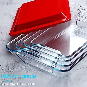 Mini Glass Baking Dish with Lid, 1QT Glass Oven Dish Rectangular, Rectangular Mini Baking Pan