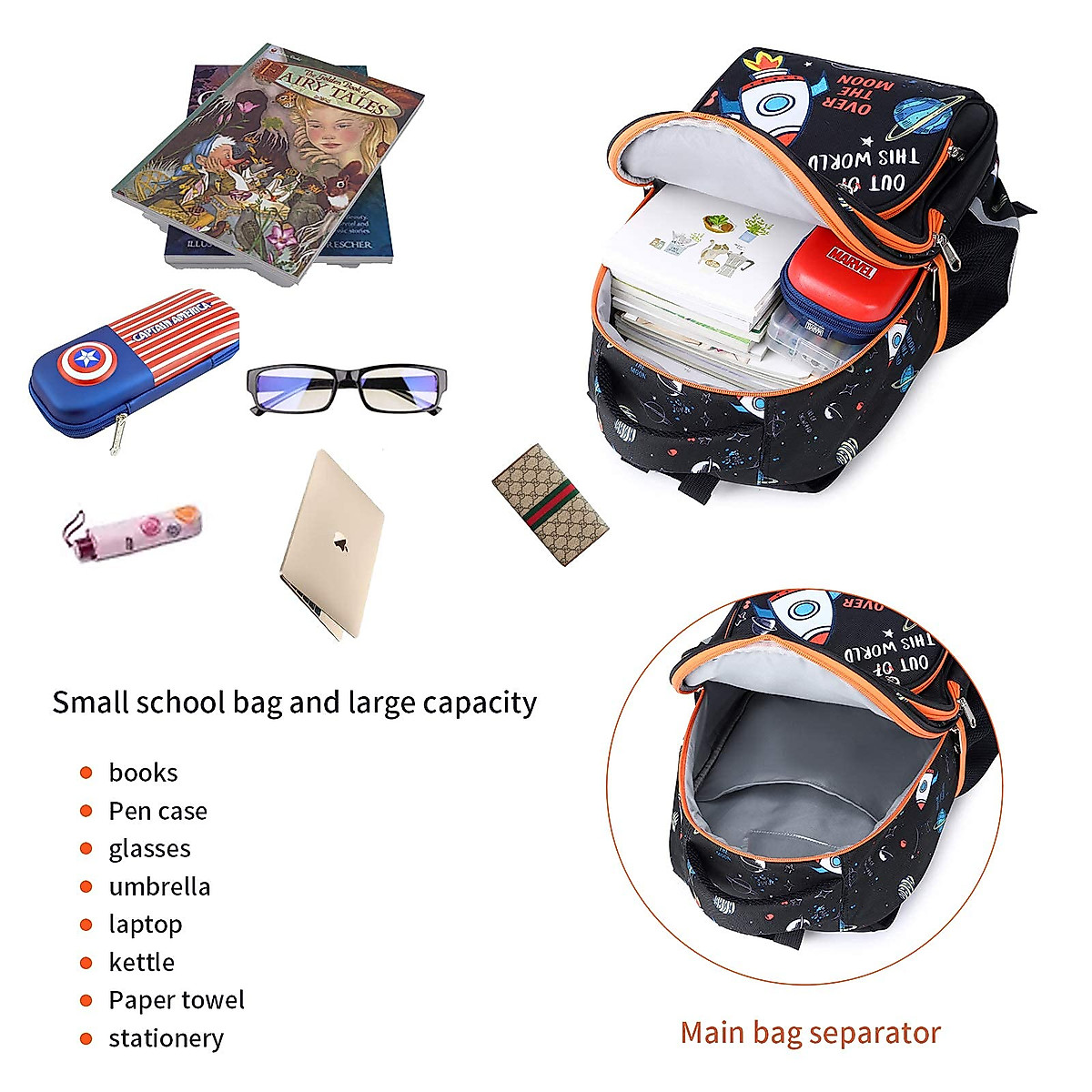 Kids Backpack for Boys Elementary Kindergarten Preschool School Bag 16 inch Multifunctional Cute Large Capacity