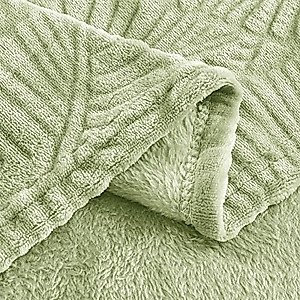 Mocaletto Luxury Fleece Blanket Throw Blanket,300GSM Super Soft Microfiber Lightweight and Decorative Bed Blanket for Sofa Couch Bed (Sage Green, Twin (50" x 60"))
