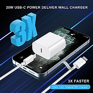iPhone Charger Fast Charging 10 FT [Apple MFi Certified], 2 Pack PD 20W USB C Wall Charger Block with 10FT Long Type C to Lightning Fast Charging Data Sync Cable for iPhone 14 13 12 11 XS XR X 8 iPad