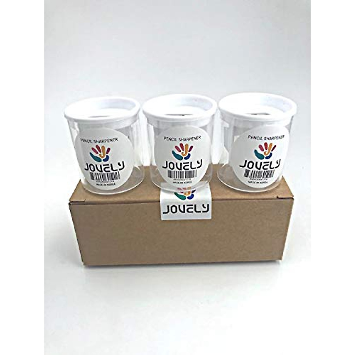 Jovely Manual Pencil Sharpener for Kids, Students, Teachers and Office Workers at School Classroom, Office and Home, 2 Size Holes for Standard and Jumbo Pencils, Pack of 3