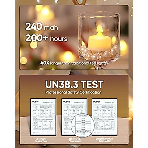 Homemory Value 24Pack Flameless LED Candles Tea Lights Battery Operated, 200+Hours Electric Fake Plasitc Candles Tealights for Votive, Halloween, Pumkin, Ofrenda, Diya, Table Decor, Funeral, Amber