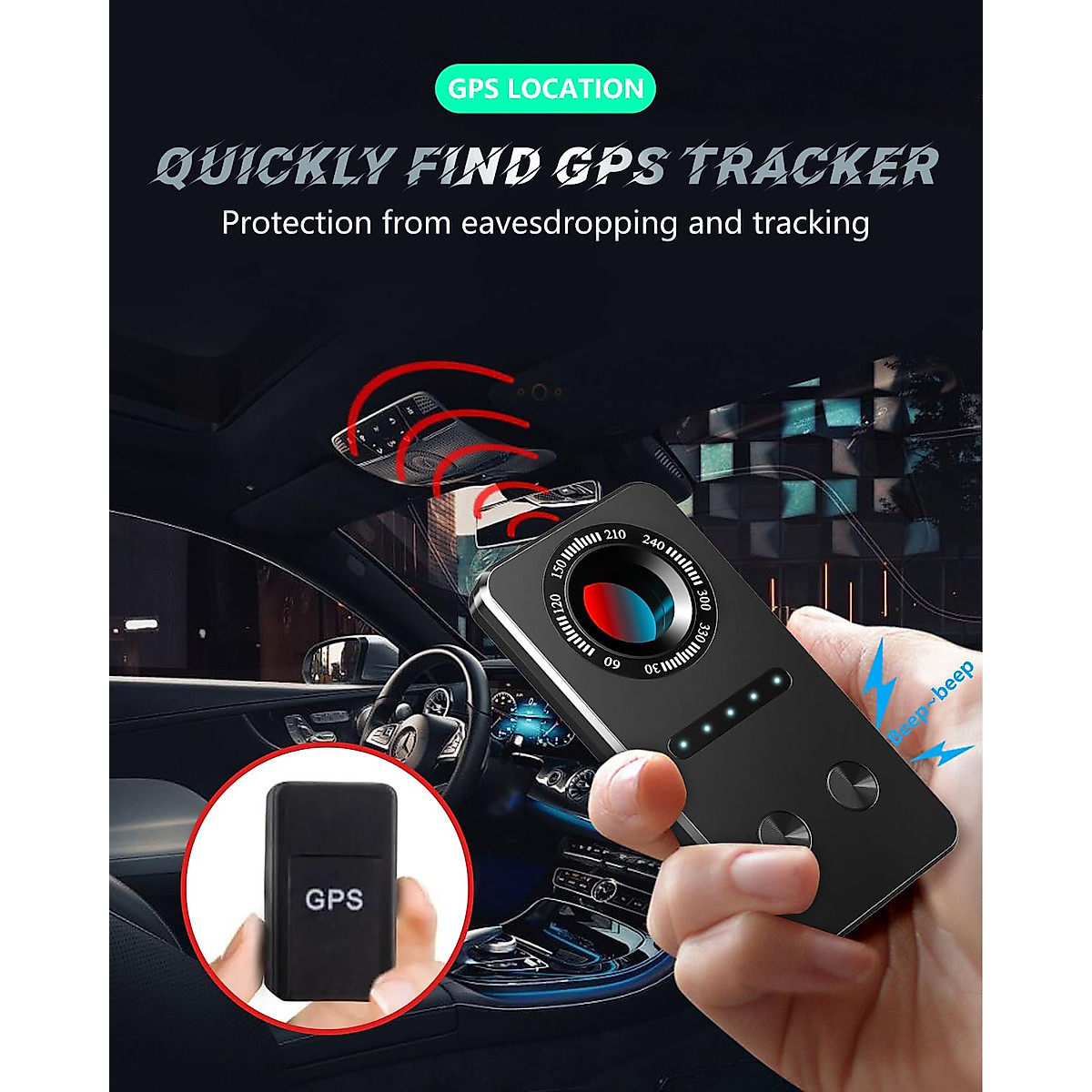 COHANA Hidden Camera Detector Infrared Camera Sweeper, Spy Camera Detector Spy Camera Finder, Bug Detector - Hidden Camera Finder Portable and Easy-to-Use Privacy Guardian