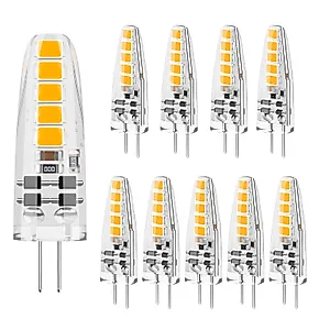 DiCUNO G4 LED Bulb Dimmable, 12V, JC Bi-Pin Base Light Bulbs 2W, Warm White 2700K, 20W T3 Halogen Replacement for Landscape Lighting, Under Cabinet Lighting, RV, Chandelier, 185 Lumen, 10-Pack