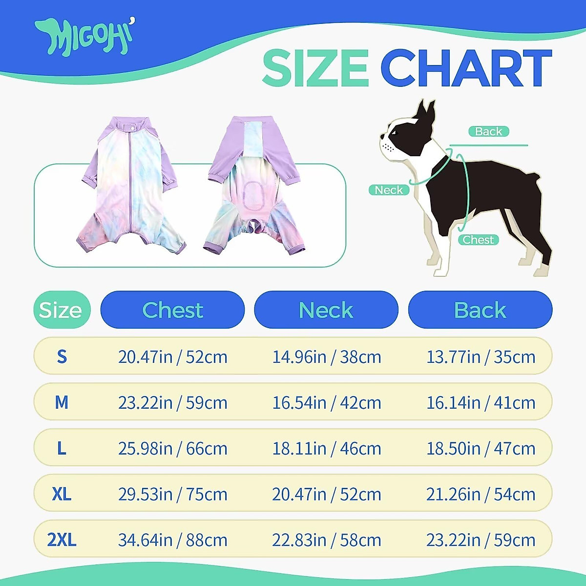 MIGOHI Full Body Dog Recovery Suit,Breathable Recovery Suit for Female Male,Dog Onesie,Anti-Licking Dog Pajamas Suit,Dog Surgery Suit Female Spay,Surgical Recovery Suit for Medium Dogs,M,Purple