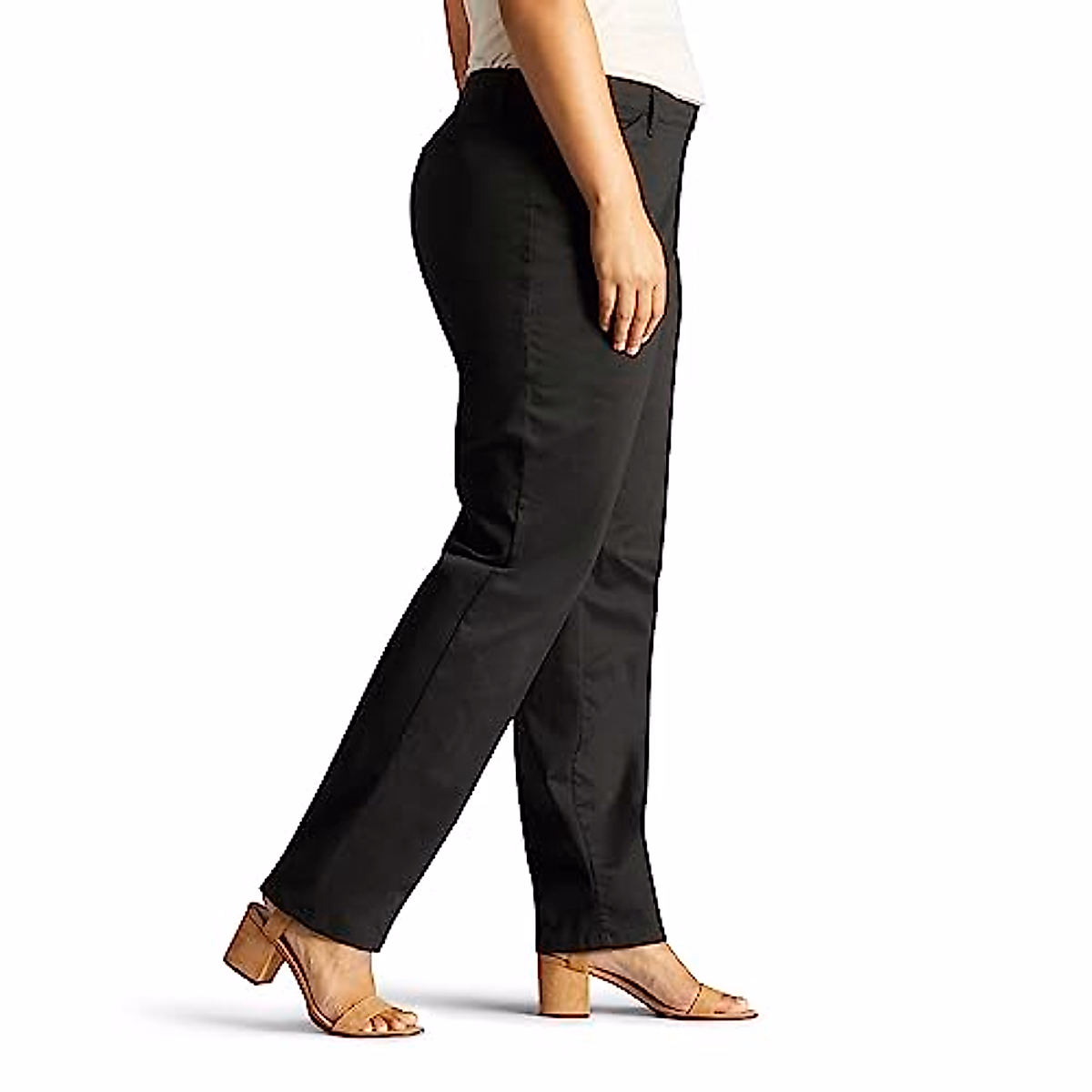 Lee Women's Plus Size Relaxed Fit All Day Straight Leg Pant, Black, 18W Medium