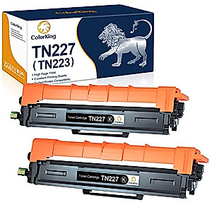 Colorking Compatible Toner Cartridge Replacement for Brother TN227 TN227BK TN-227 TN223 TN223BK for MFC-L3750CDW HL-L3210CW HL-L3290CD HL-L3230CDW MFC-L3770CDW HL-L3270CDW Toner (Black, 2-Pack)
