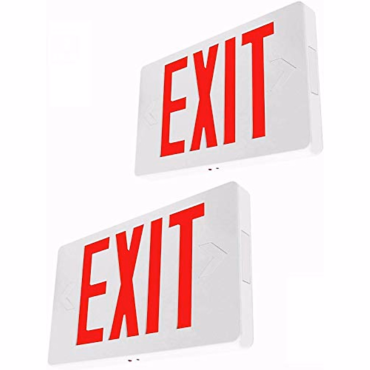 Litufine Ultra Slim LED Exit Sign, Red Letter Emergency exit Lights, 120V-277V Universal Mounting Double Face (2-Pack)