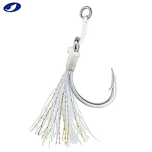 OCEAN CAT Assist Hooks Wasp Glow Jigging Jigs Slow Fast Fall Hooks Size 5/0,7/0,9/0 (9/0, 1 pack)