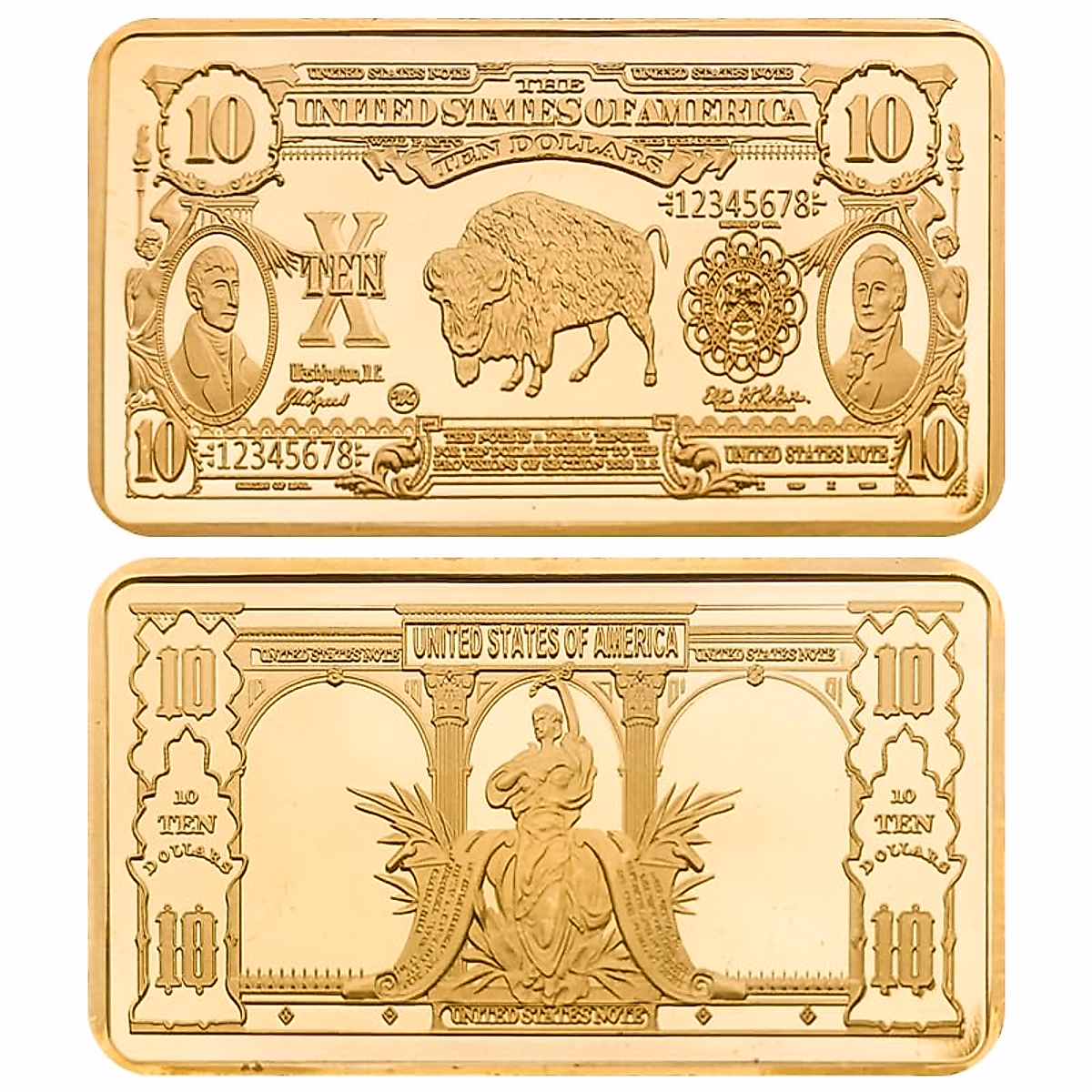 4pcs/lot US 1899-1901 Dollars Challenge Gold Plated Bar with Coin Holder America Collectables Coin Bullion Set Box (Gold)