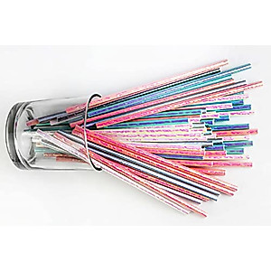 Just Artifacts Iridescent Disposable Drinking Party Paper Straws (100pcs, Silver), One Size