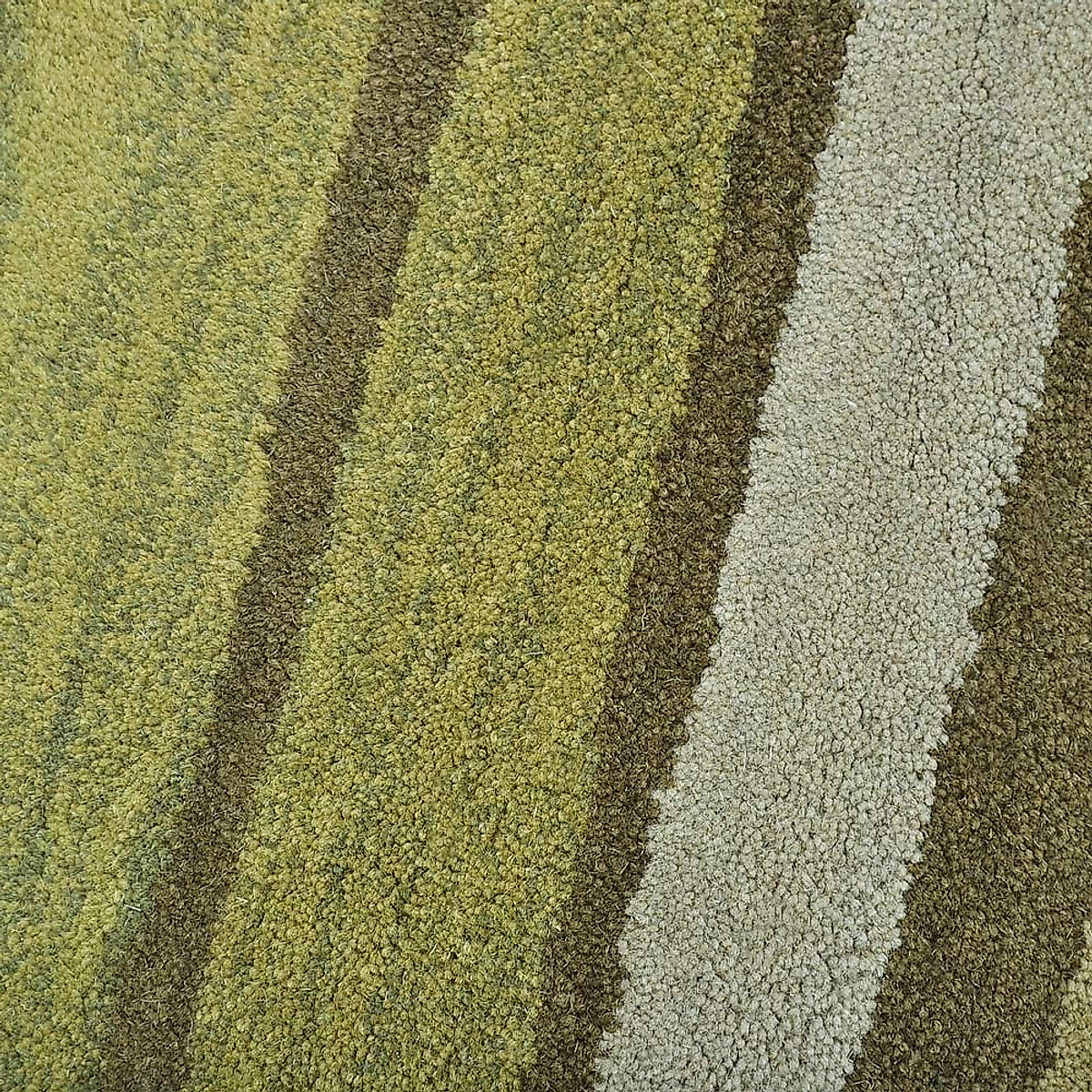 Hand Tufted Wool ECO-Friendly Area Rugs - 8'x8', Round Shape, Green, Abstract Modern Design, High Pile Thick Handmade Anti Skid Area Rugs for Living Room, Bed Room (K00672)