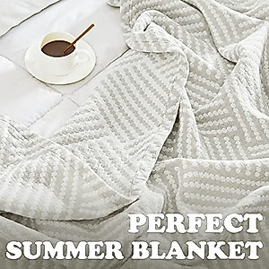 jinchan Grey Throw Blanket Boho Throw Blanket for Couch Cozy Blanket Cotton Bed Throw 3 Layer Spring Throw Blanket Coverlet Geometric Quilt Soft Blanket Baby Kid Gift 50x60 Inch