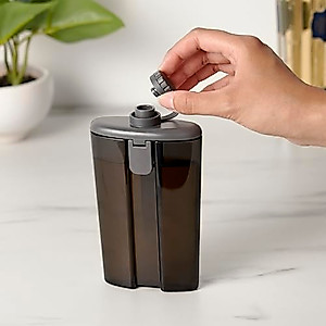 Host Easy-Fill Hip Liquor Flask for Alcohol with Hinged Refill Lid and Hinged Lid, Dishwasher Safe BPA-Free Plastic, Grey, 6 Oz, Set of 1