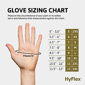 Ansell HyFlex 11-644 Mechanical Protection Cut-Resistant Industrial Gloves, Large, White & Grey (144 Pairs)
